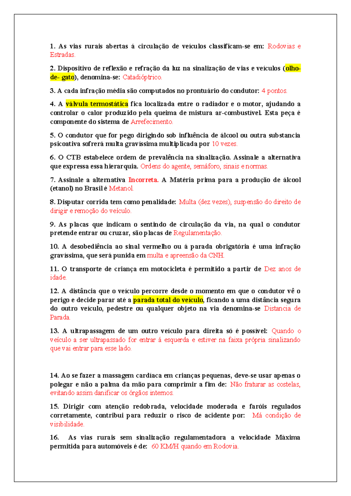 Questoes - Summary sdsdsd - As vias rurais abertas á circulação de ...
