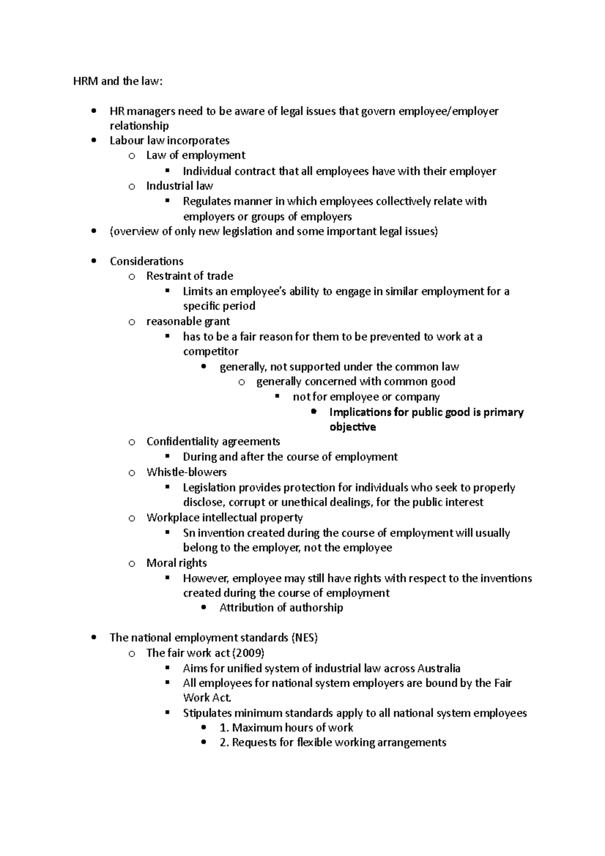 Chapter 4- HRM and the law - HRM and the law: HR managers need to be ...