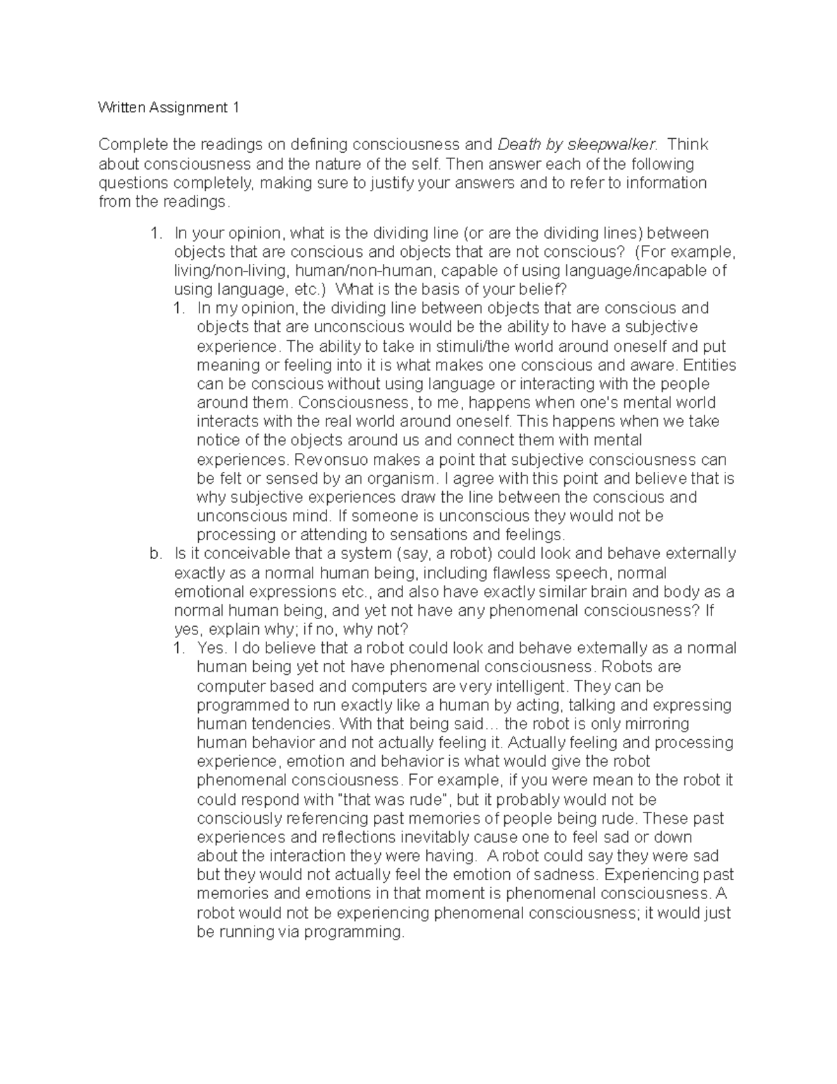 Module 1 written assignment - Written Assignment 1 Complete the readings on defining ...