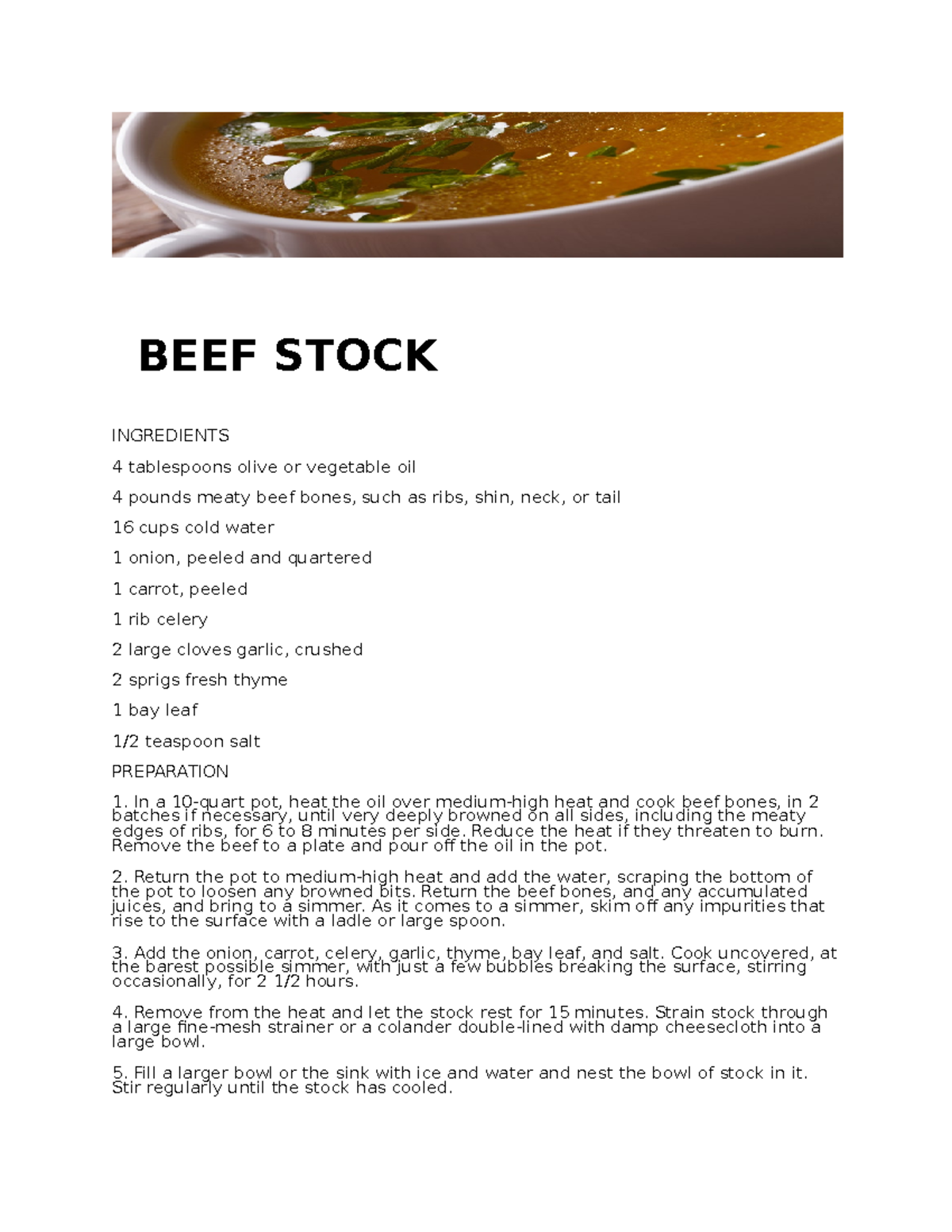 Document-WPS Office - About recipe - BEEF STOCK INGREDIENTS 4 ...