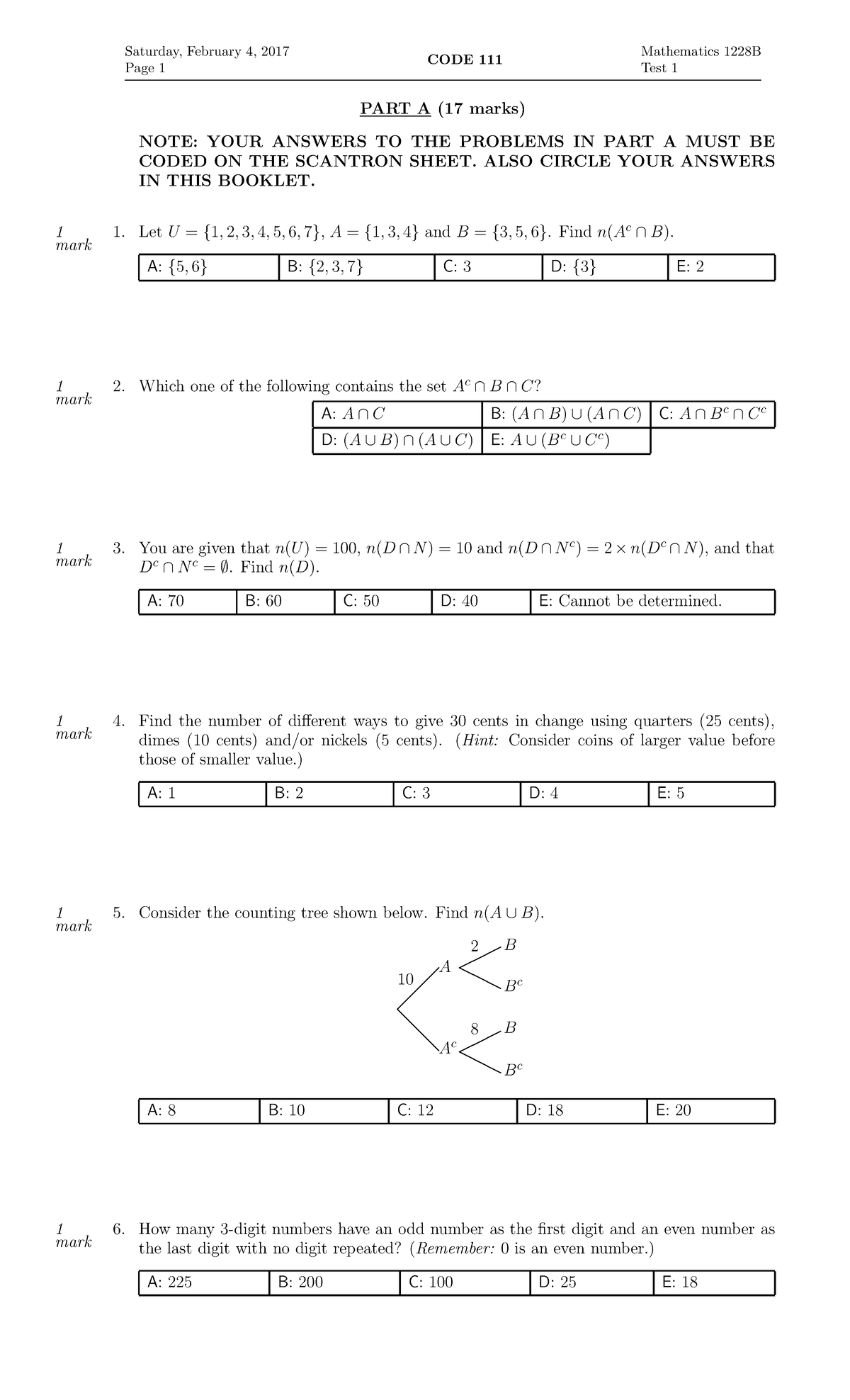 Test 3 kimmy - notes - Saturday, February 4, 2017 Page 1 CODE 111 ...