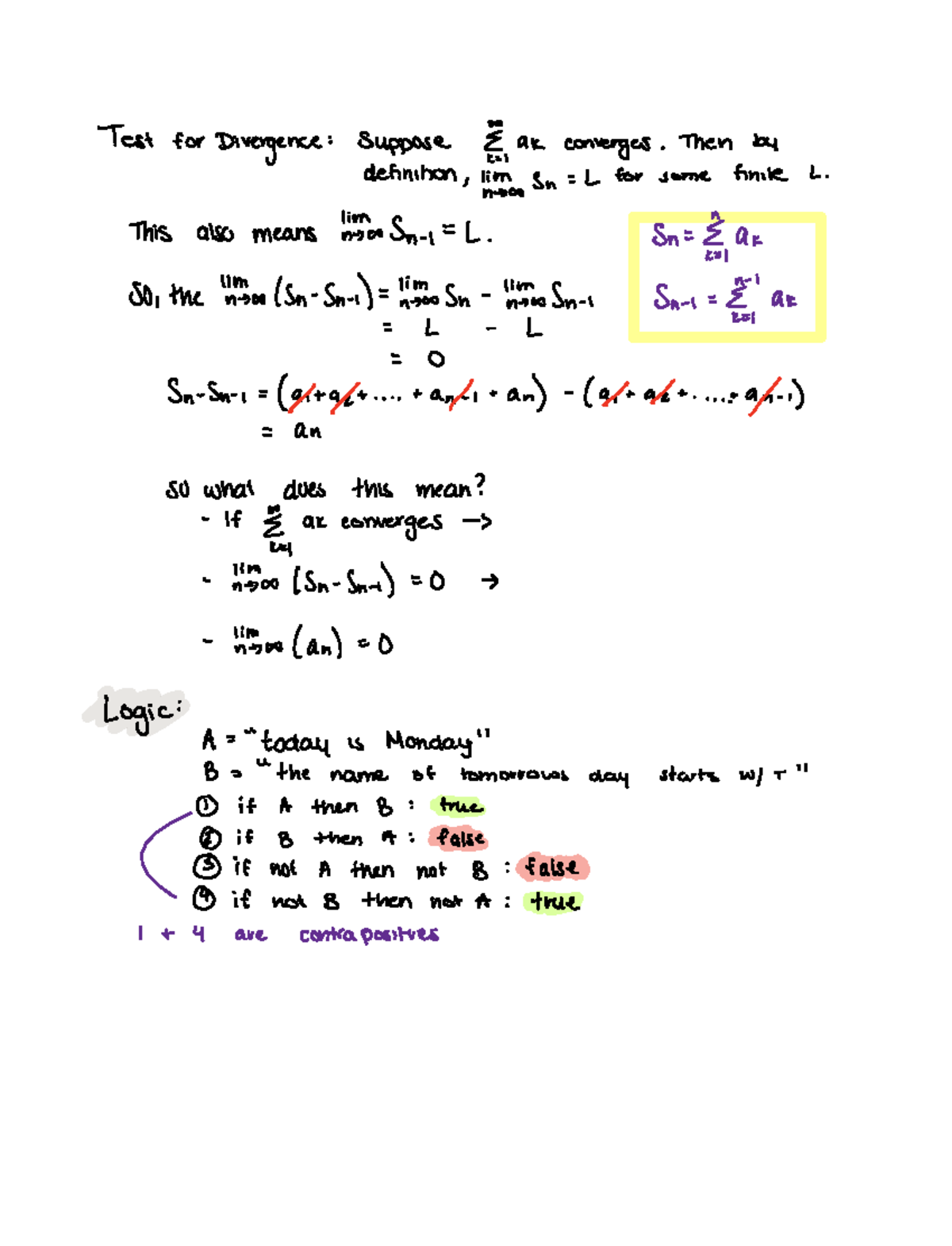 Test for Divergence - Sarah Schott - Test for Divergence Suppose É ax ...