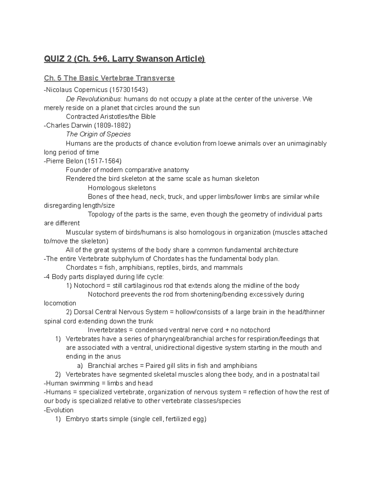 BISC 424 Q2 - BISC 424 Q2 - QUIZ 2 (Ch. 5+6, Larry Swanson Article) Ch ...