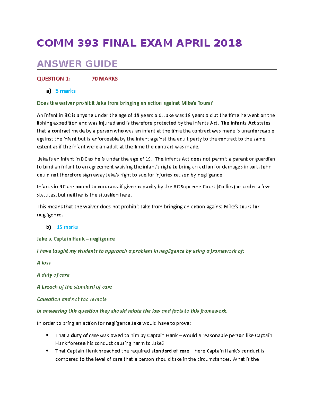 COMM 393 Final EXAM Guide April 2018 amended final - COMM 393 FINAL ...