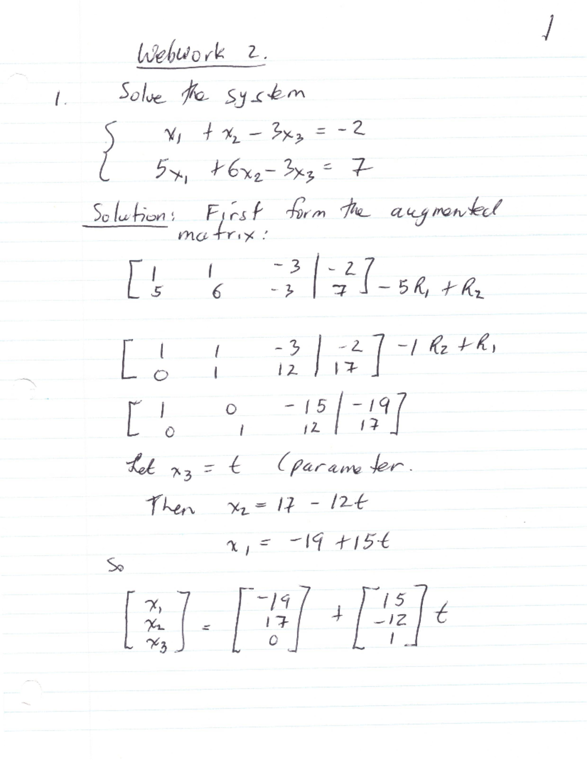 Web Work 2 Matrix Operations and Gaussian Elimination - MATH 204 - Studocu