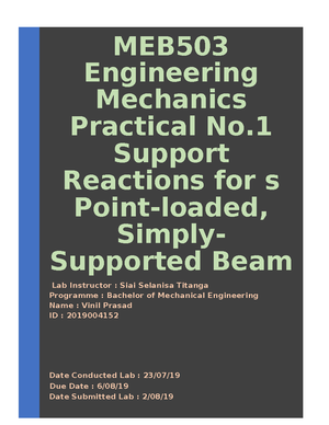 MEB503 Engineering Mechanics - 5 .1 MEB 503 Engineering Mechanics Unit ...