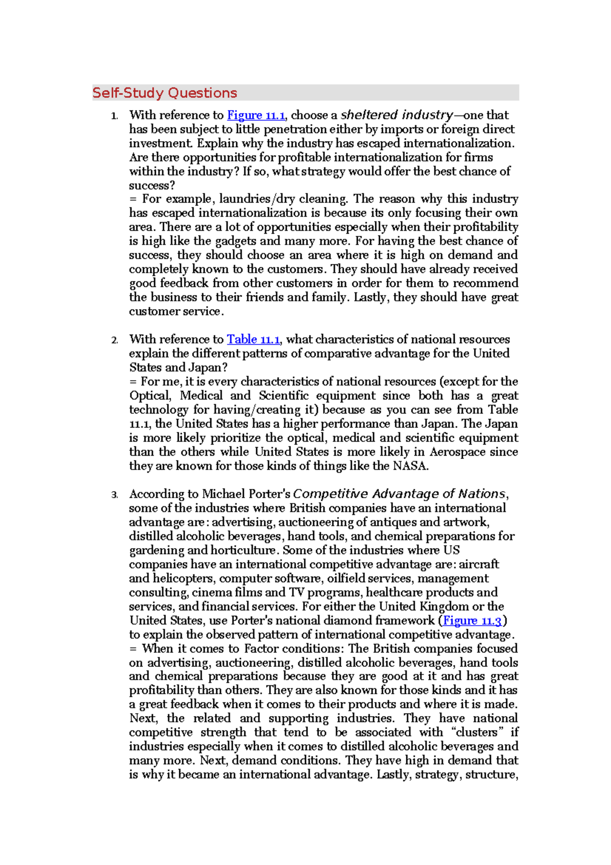 Self Study Questions - Assignment #10 - Self‐Study Questions With ...