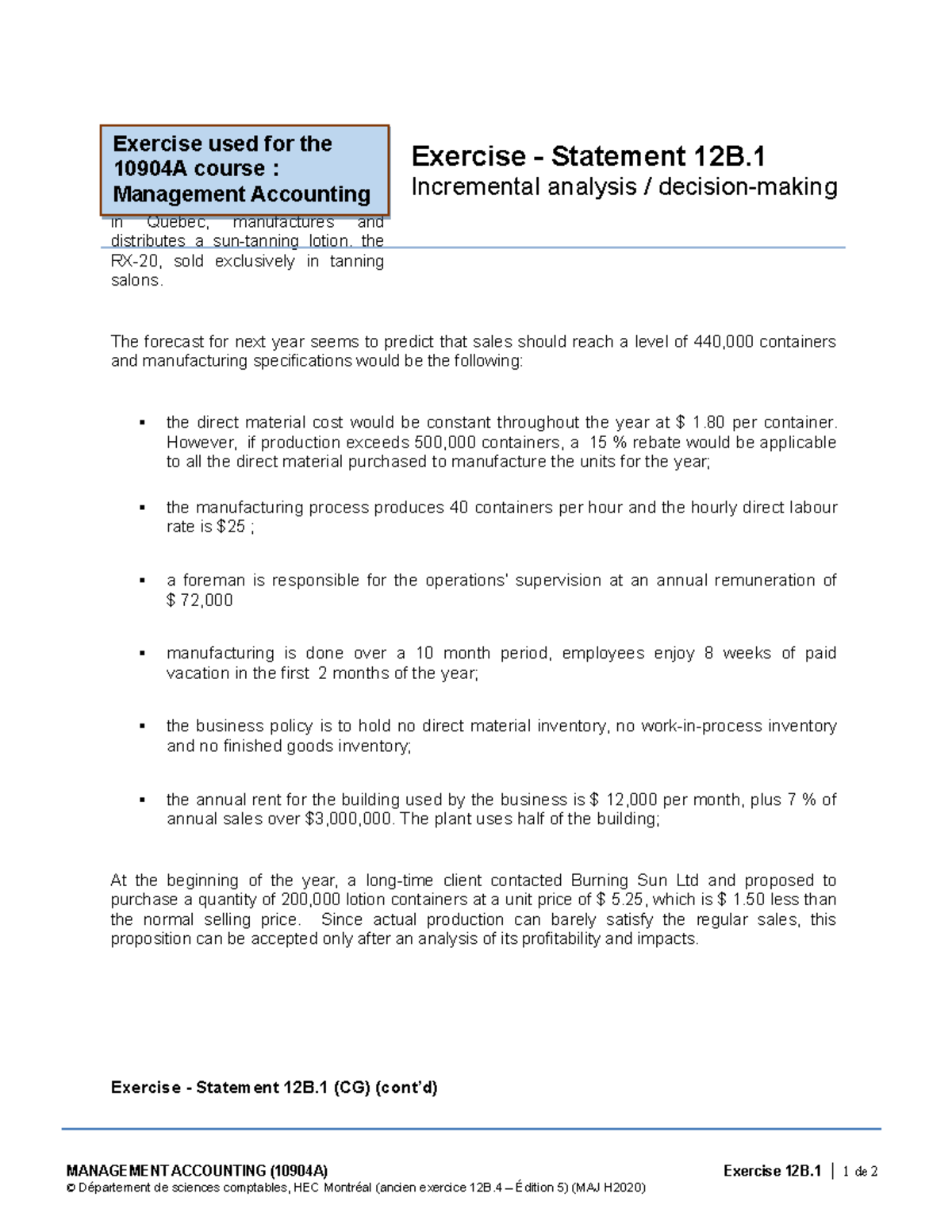 S04 Exercise Statement 12B - Burning Sun Ltd, a young business in ...