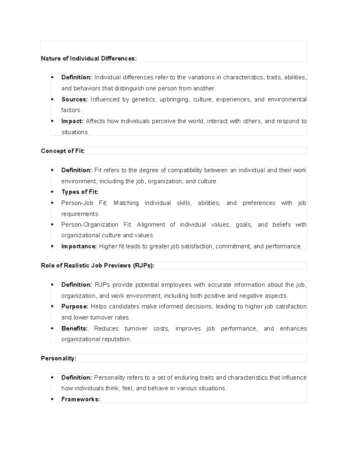 Notes - N/A - Nature of Individual Differences: Definition: Individual ...