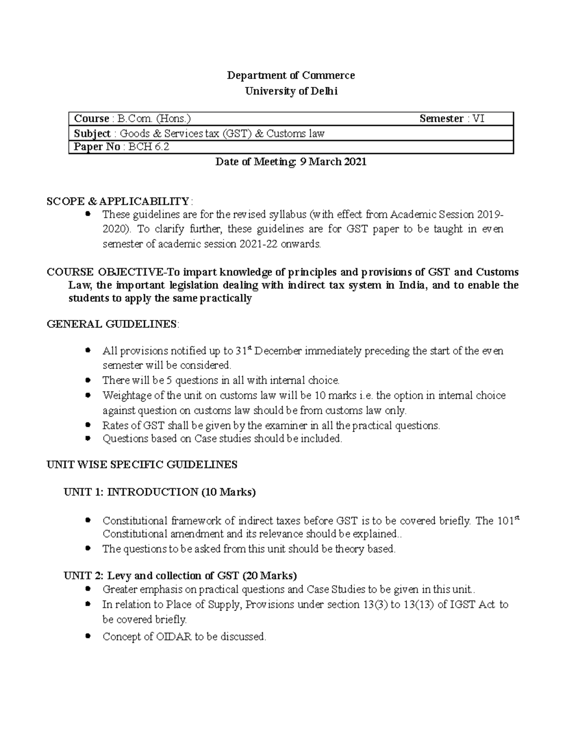 BCH GST Guidelines meeting 9 March 2021 - Department of Commerce ...