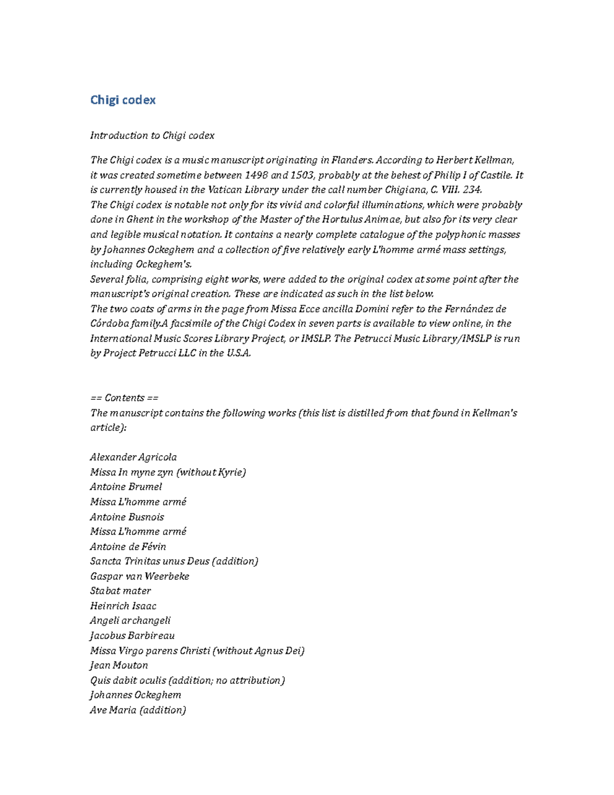 PSY167 Notes Chigi codex - Chigi codex Introduction to Chigi codex The ...