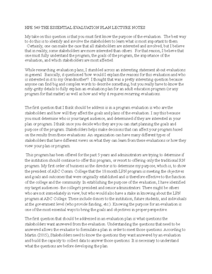 HPE 549 Lecture Notes Effective Assessments - HPE 549 LECTURE NOTES ...