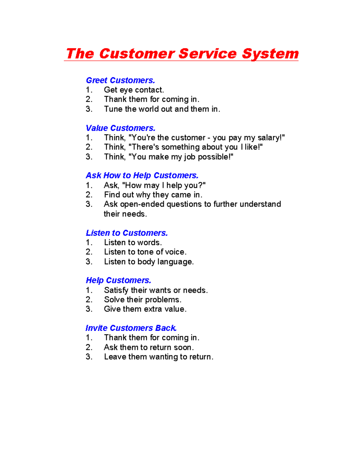 Customer Service System - The Customer Service System Greet Customers ...