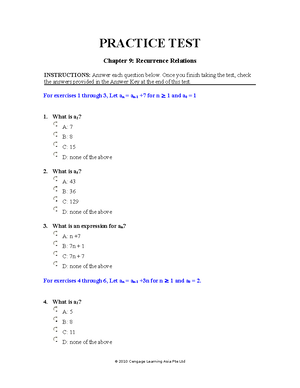 Chapter 12 Practice Test - PRACTICE TEST Chapter 12: Trees and Networks ...
