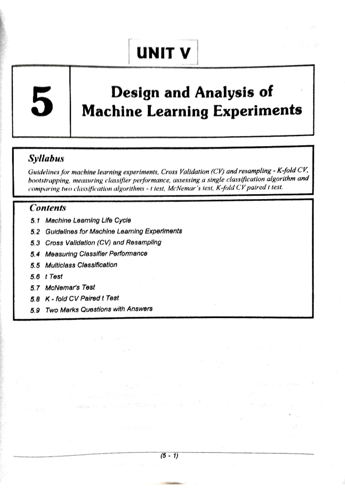 ML unit 5 - ML unit 5, AIDS - Machine Learning - Studocu