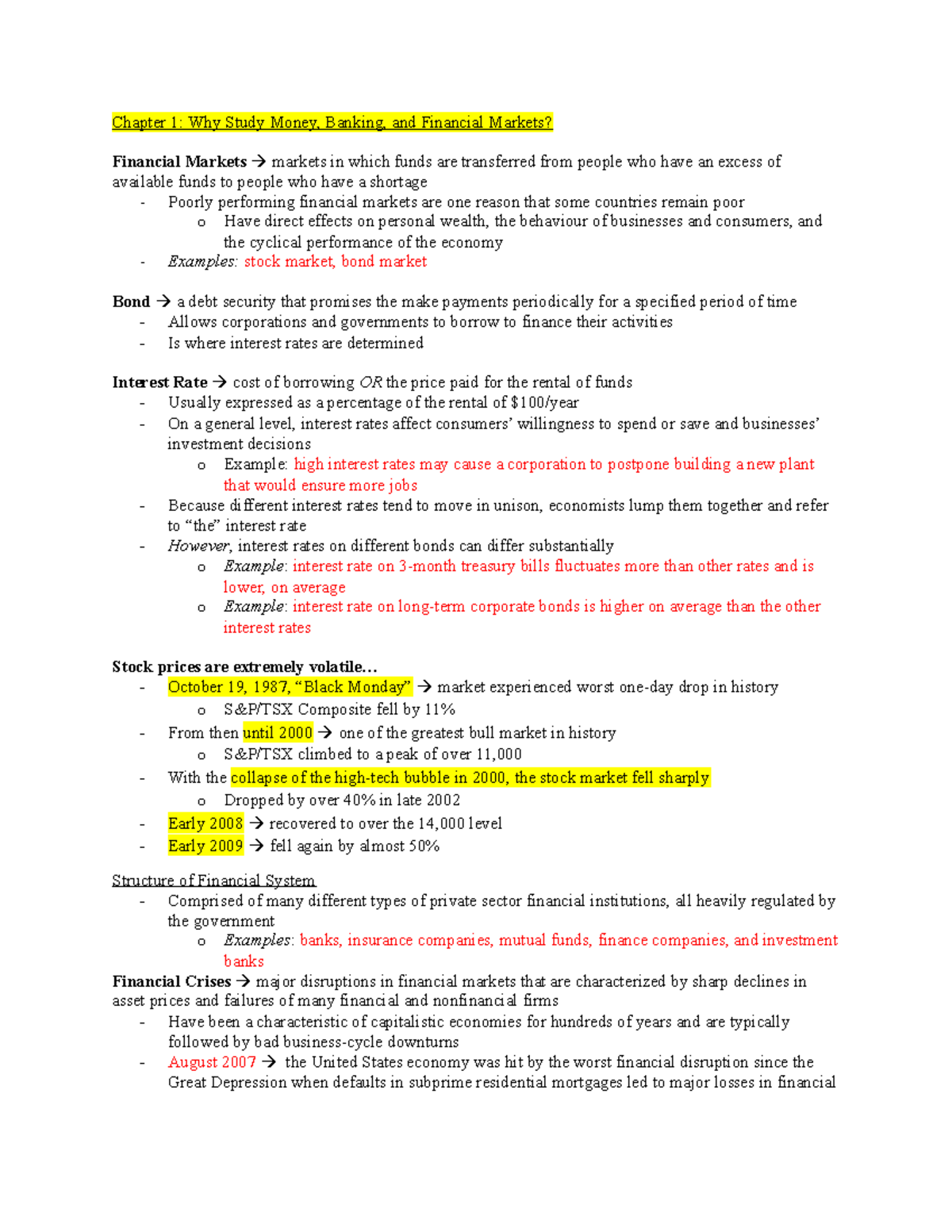 Textbook Notes - Summary The Economics of Money Banking and Financial ...