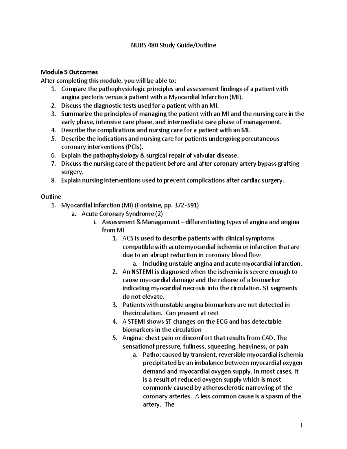 Module 5 and 6 study guide AND outline - NURS 480 Study Guide/Outline ...