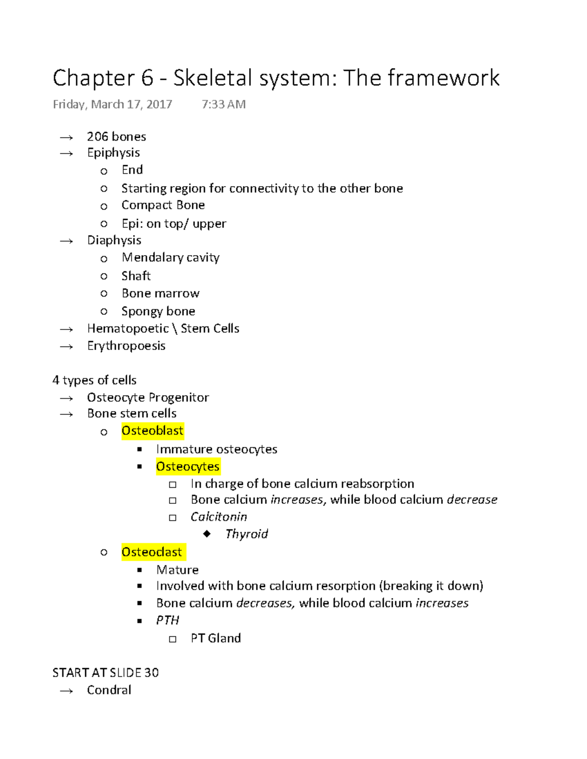 BIO 177 Chapter 6 - Skeletal system The framework - Warning: TT: undefined function: 32 → 206 ...