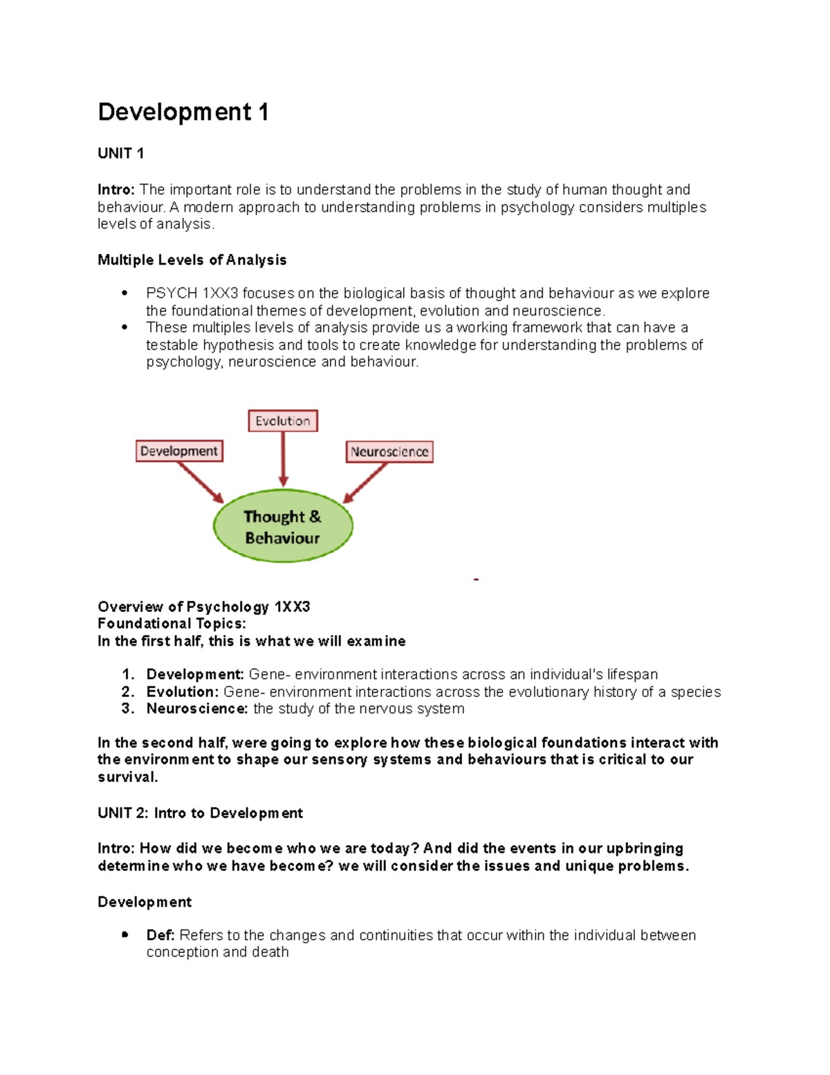 Development 1 - Lecture notes - Development 1 UNIT 1 Intro: The ...