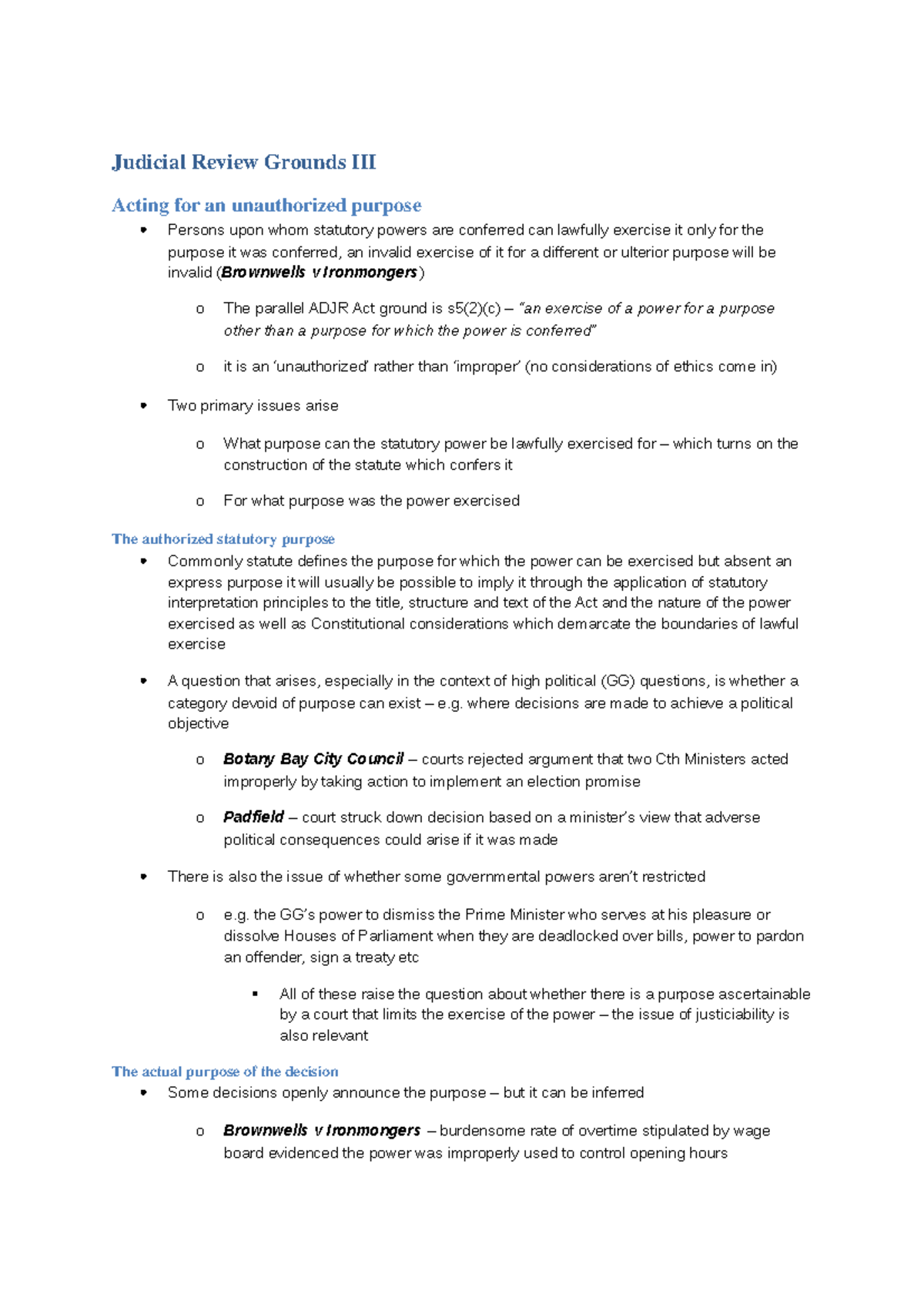 Judicial Review Grounds III sample - Judicial Review Grounds III Acting ...