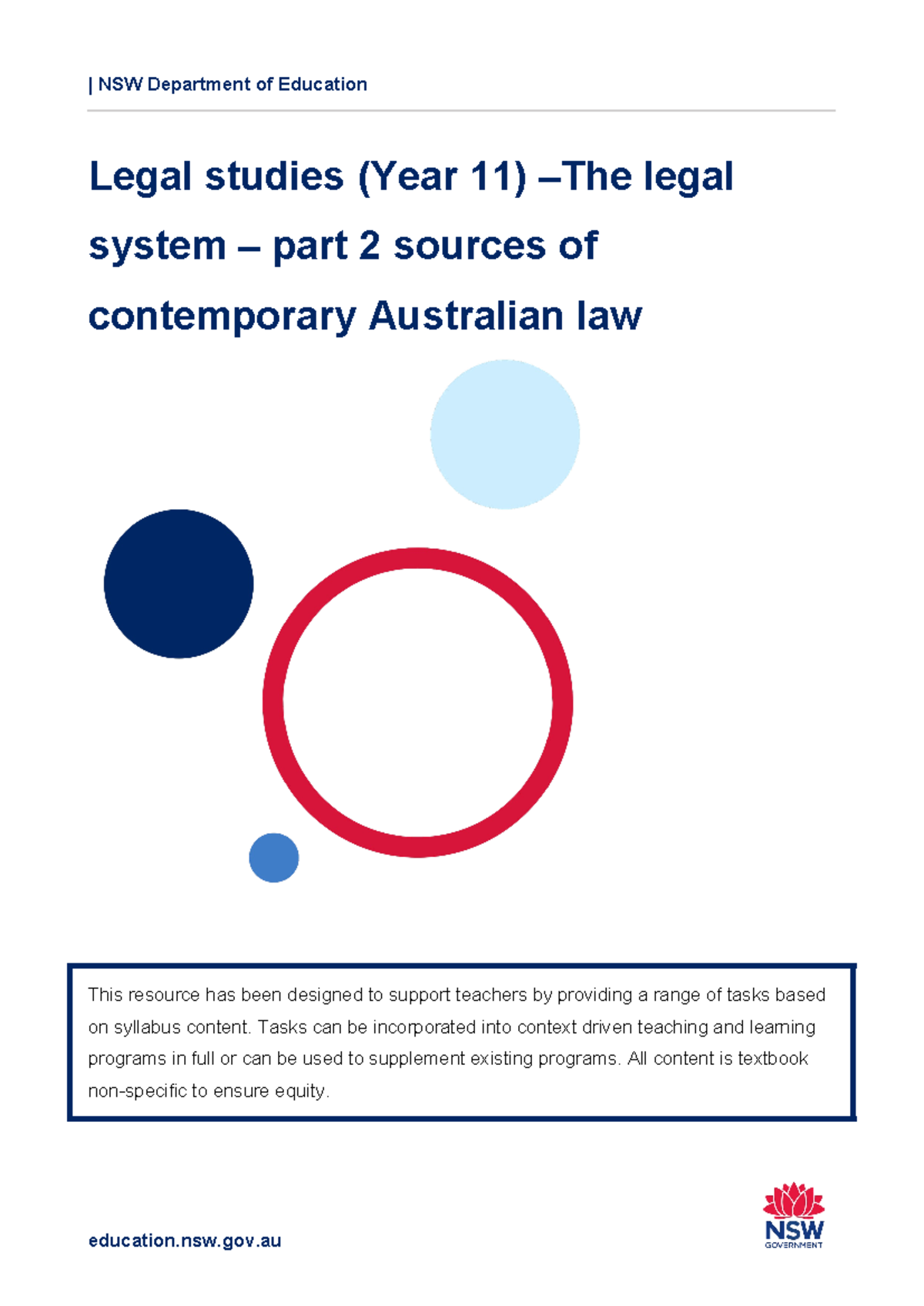 Hsie s6 legal studies sources of contemporary australian law - | NSW ...