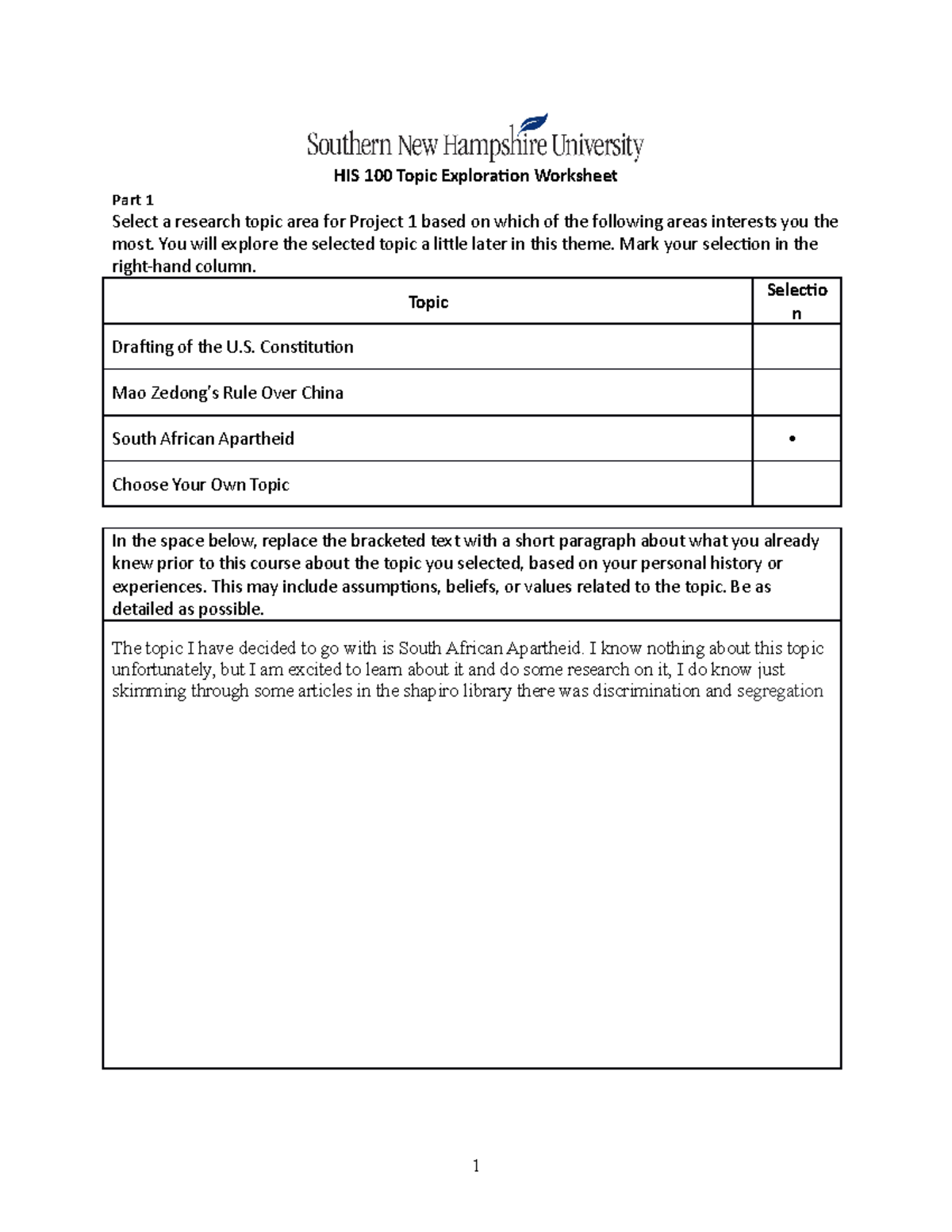 HIS 100 Topic Exploration Worksheet-3 - HIS 100 Topic Exploration ...
