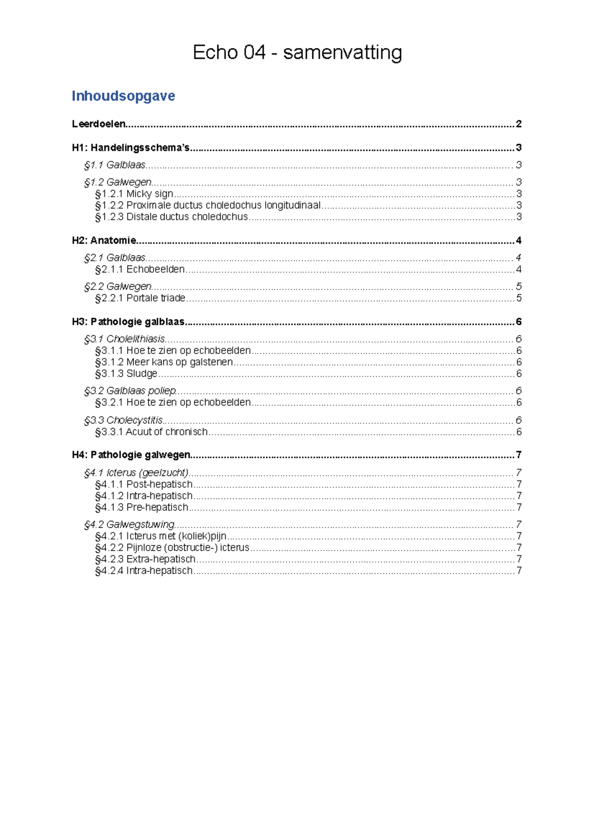 Echo 04 - samenvatting - Echo 04 - samenvatting - Studeersnel