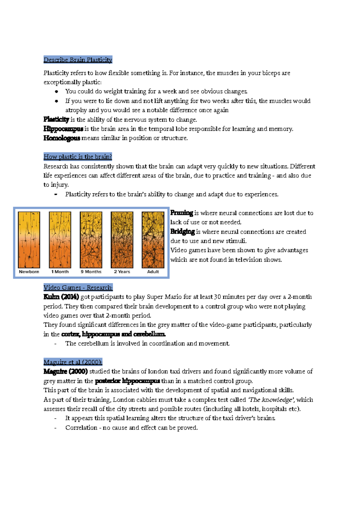 Brain Plasticity & Functional Recovery - Describe Brain Plasticity ...