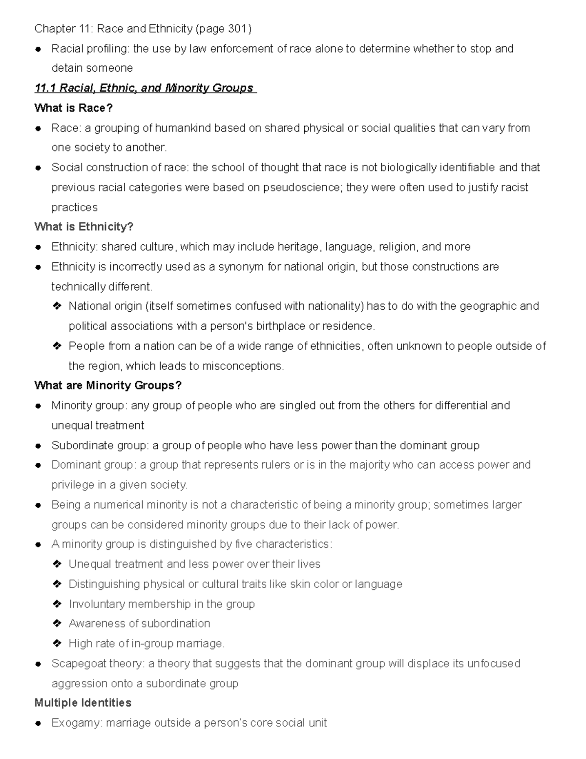 SOC100-Reading chapter 11-Race and Ethnicity - Chapter 11: Race and ...