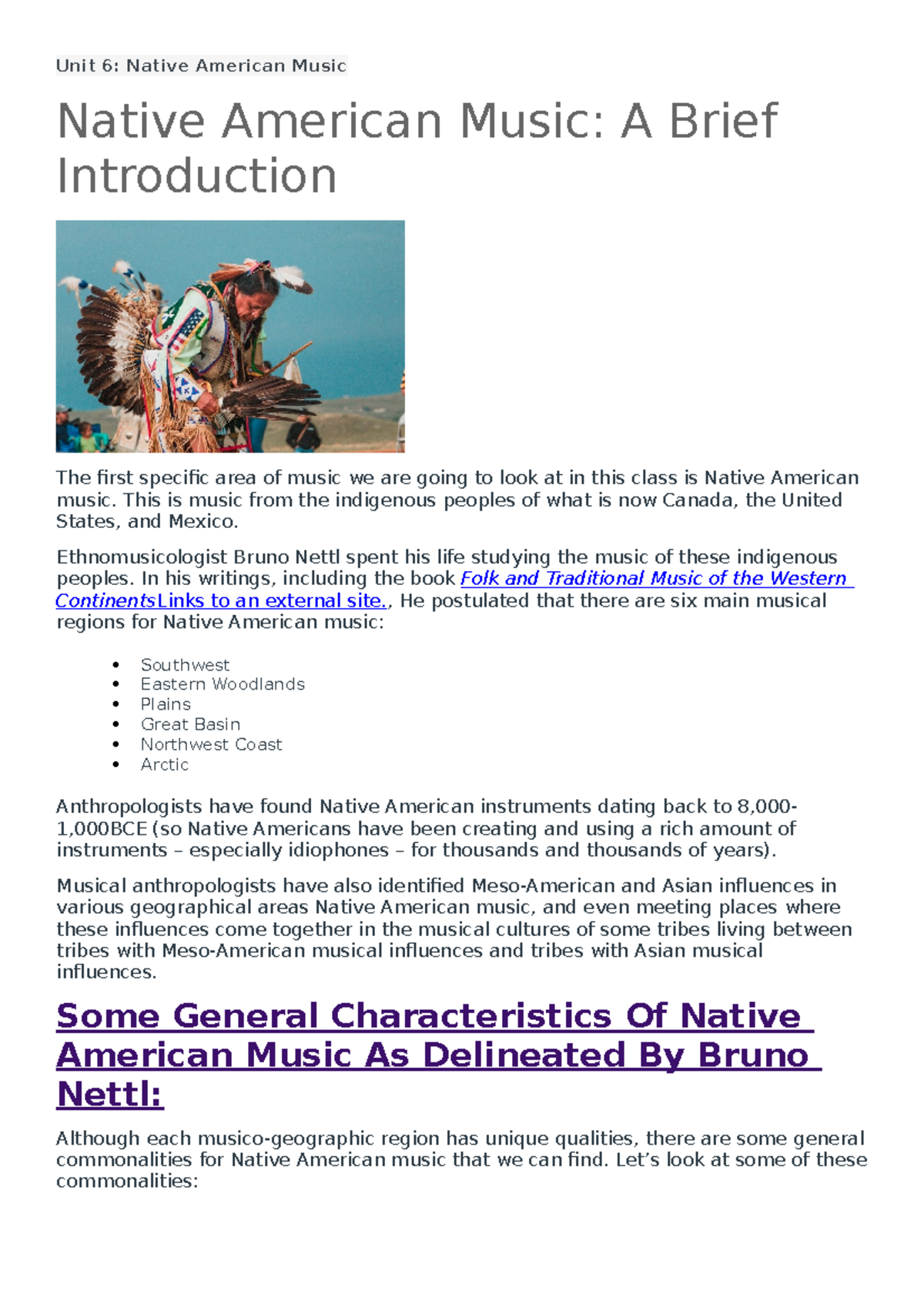 Unit 6 Native American Music - Unit 6: Native American Music Native ...