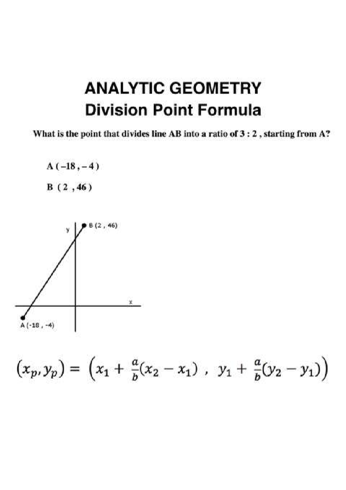 Analytic Geometry Formulas - Engineering Mathematics I - Studocu