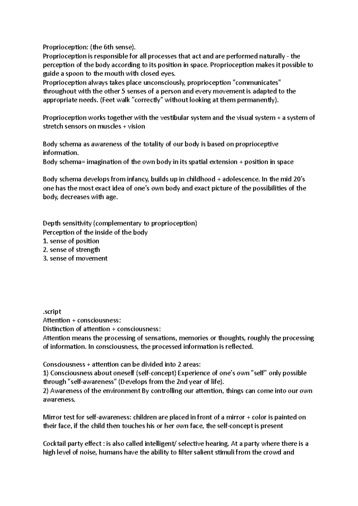 Proprioception - Abnormal Psychology - Proprioception: (the 6th sense ...