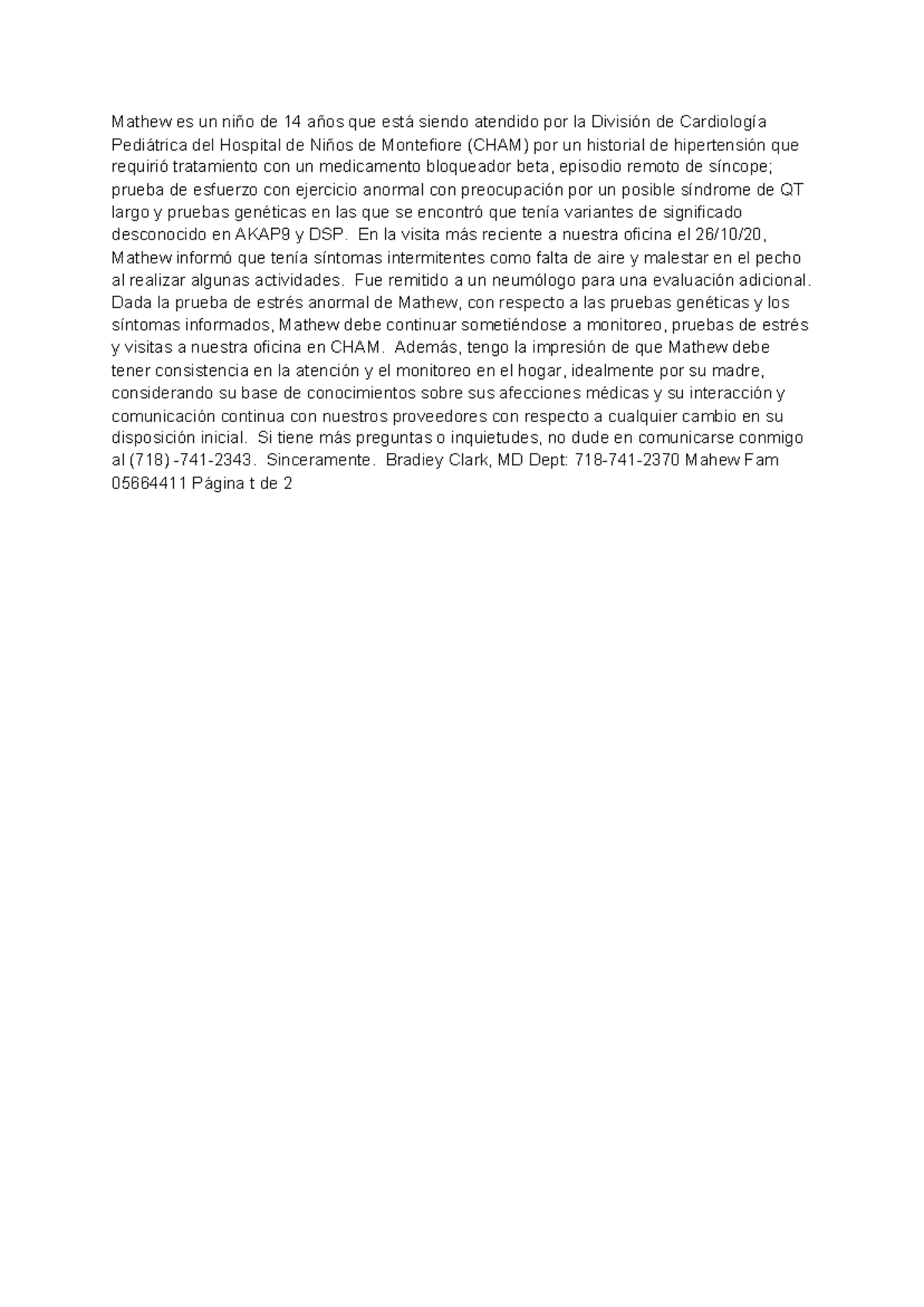 Documento sin título - ufycjtctr - Mathew es un niño de 14 años que ...