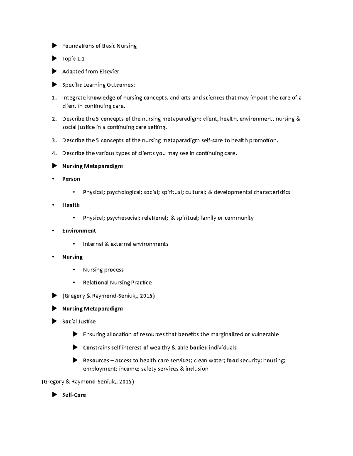 NFDN 1002 Complete Notes - Foundations of Basic Nursing Topic 1 ...