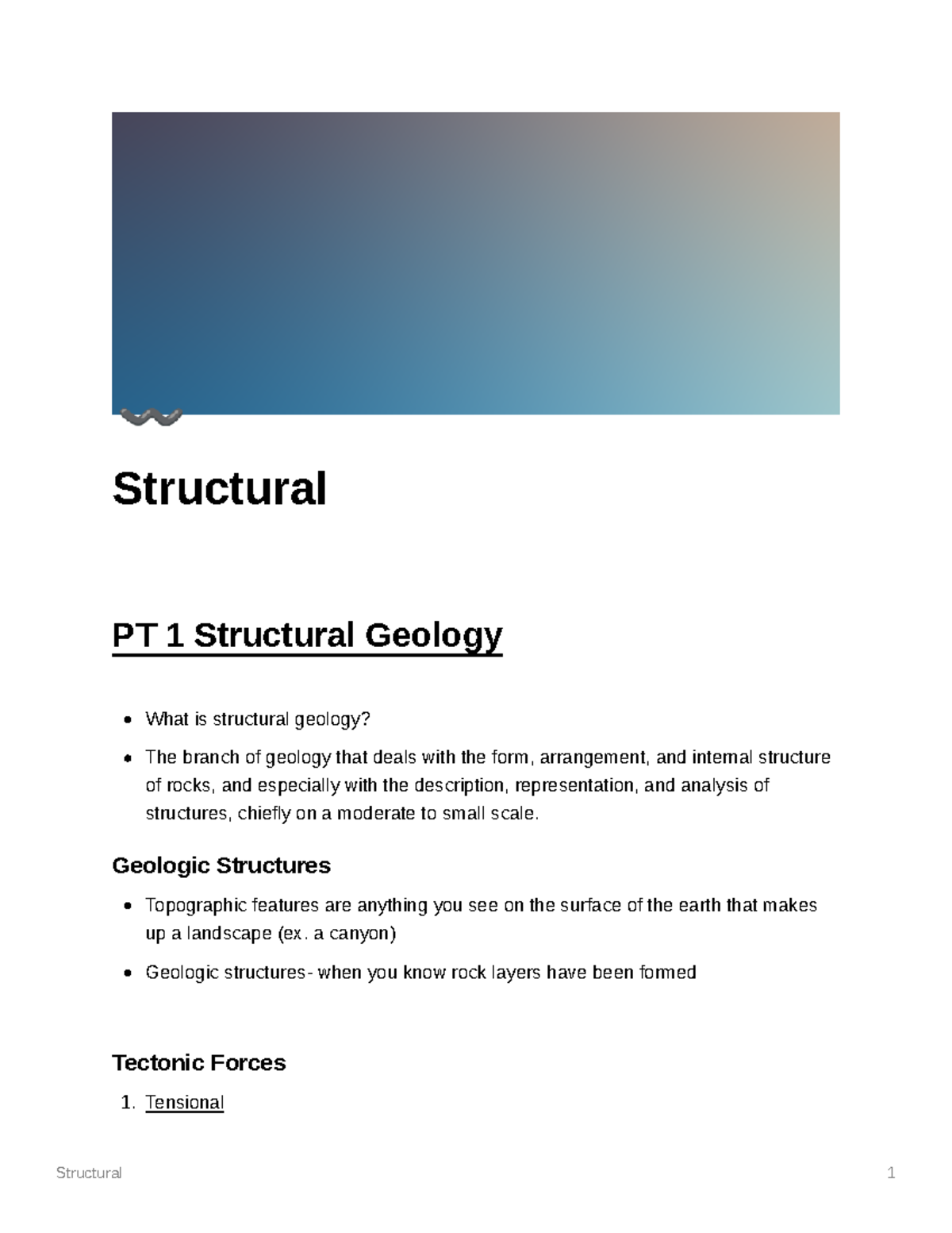 Structural - Geologic Structures Topographic features are anything you ...