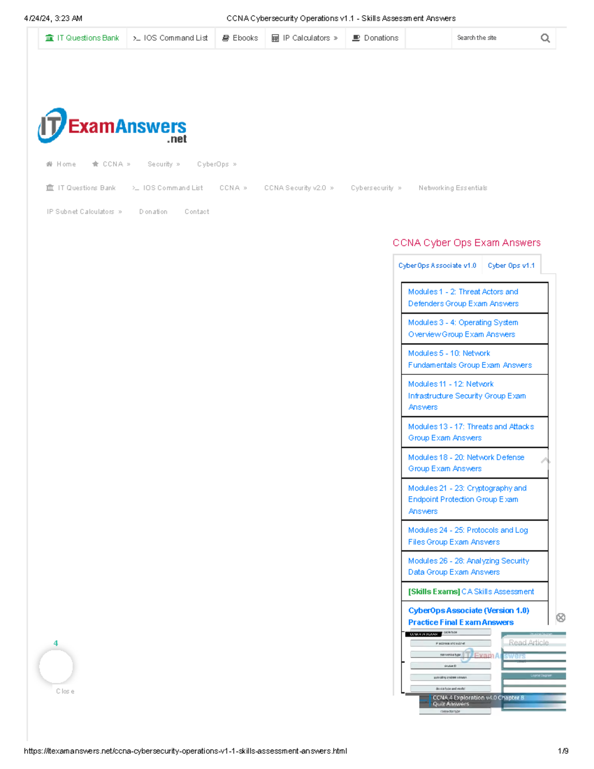 CCNA Cybersecurity Operations v1.1 - Skills Assessment Answers - CCNA Cyber Ops Exam Answers ...