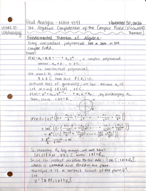 Real Analysis Week 2 - MATH 4341 - UTEP - Studocu