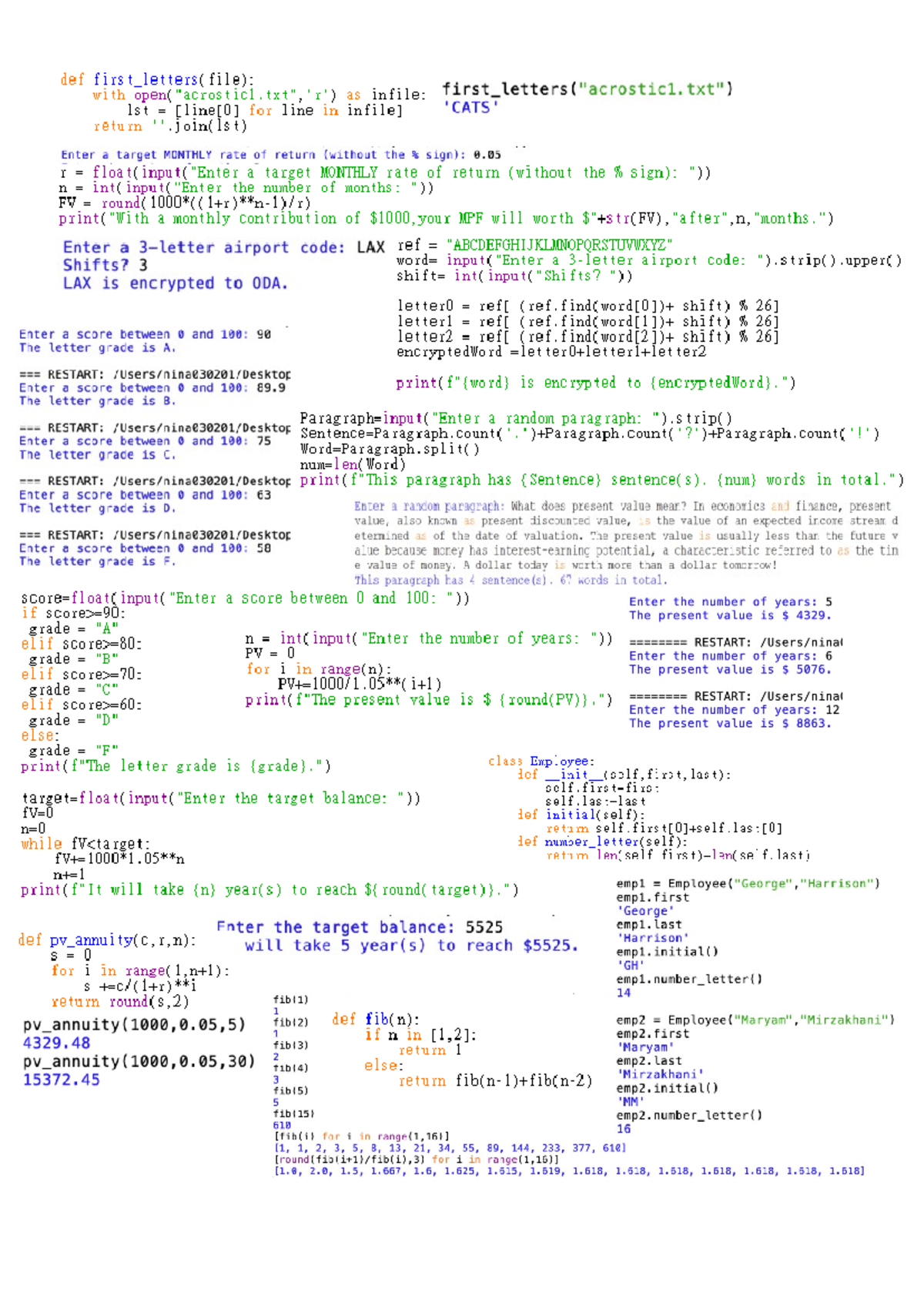 Python cheat note - Introduction to Business Programming in Python - Studocu