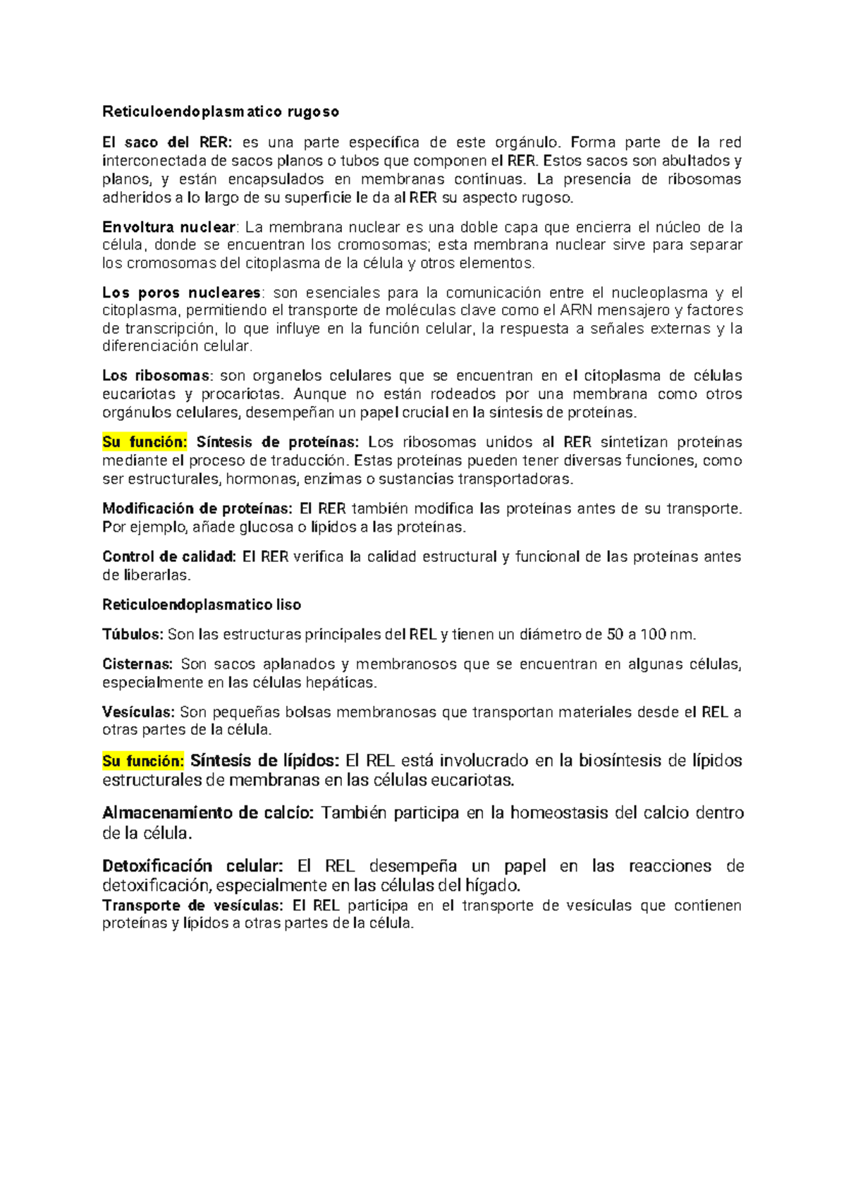 Reticuloendoplasmatico liso y rugoso - Reticuloendoplasmatico rugoso El ...