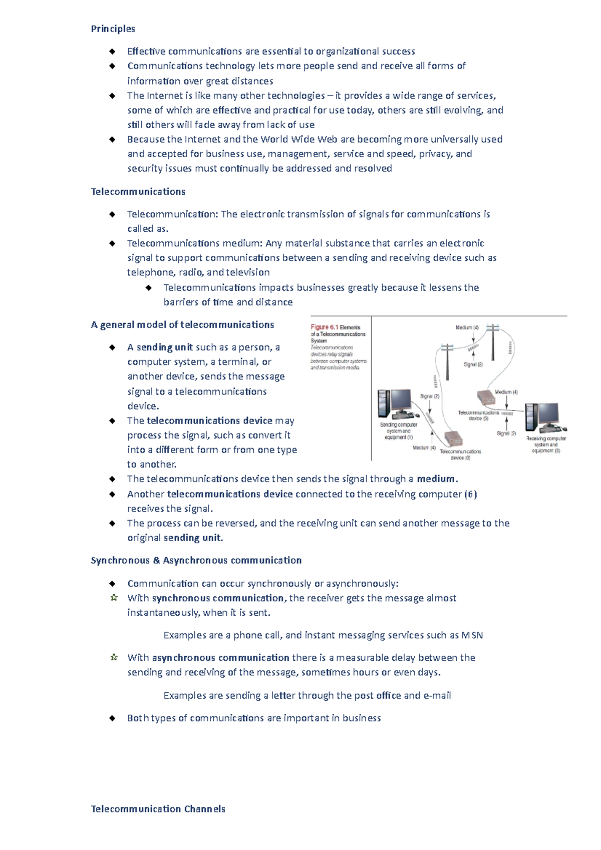 Chapter 6 short summary - Principles Effective communications are ...