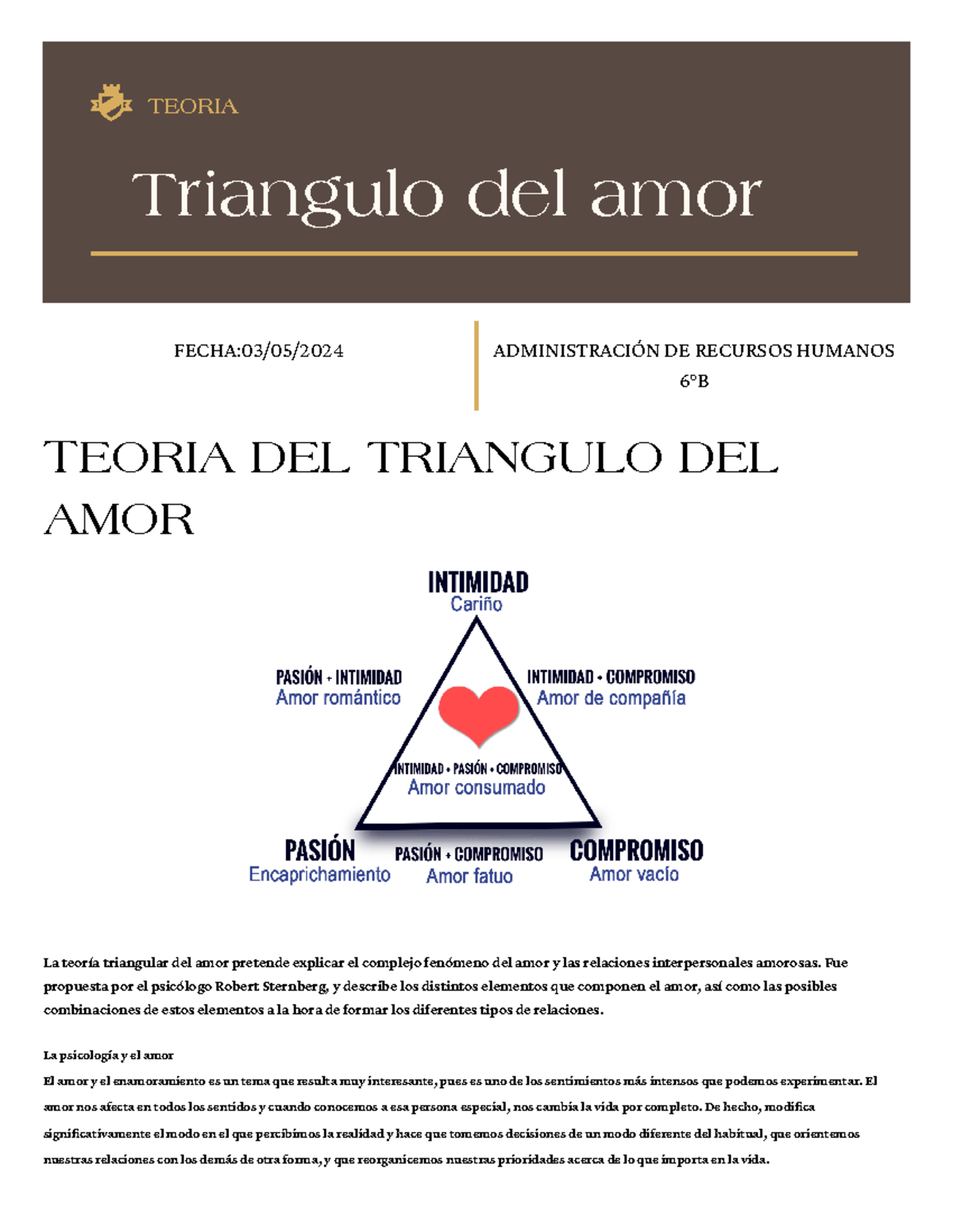 Triangulo del amor - TEORIA DEL TRIANGULO DEL AMOR La teoría triangular ...