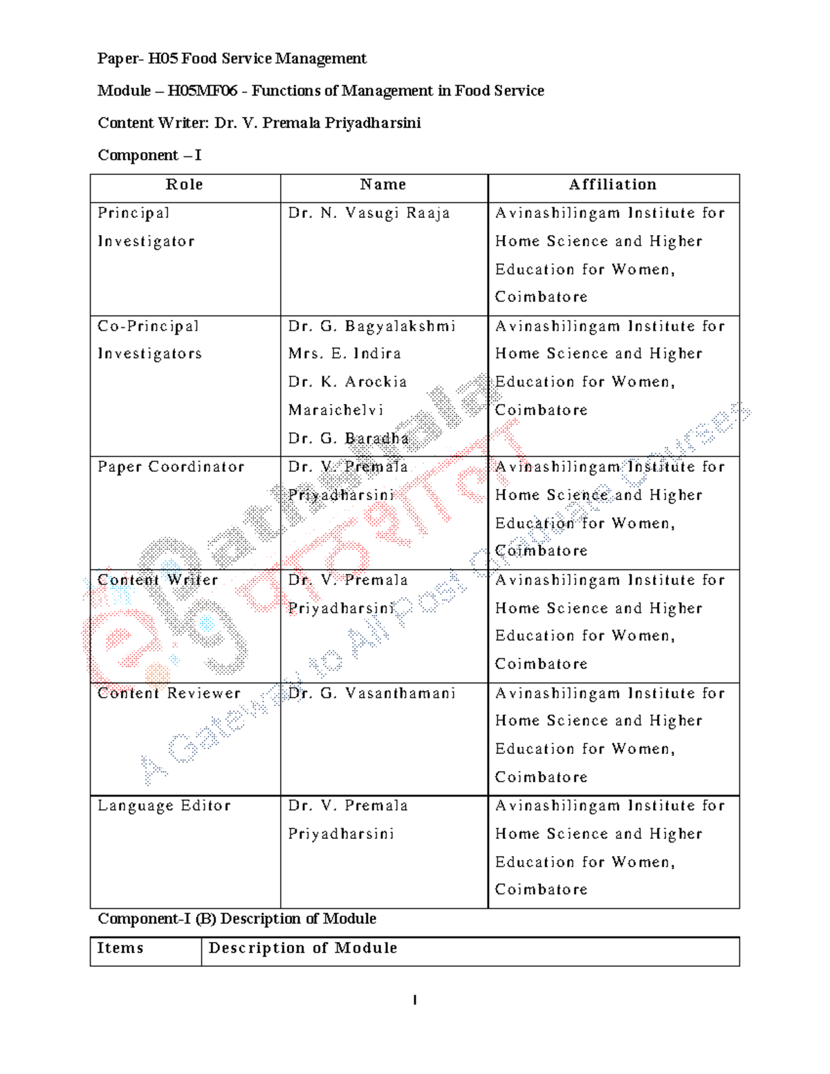 Food Service Management - Module – H05MF06 - Functions of Management in ...