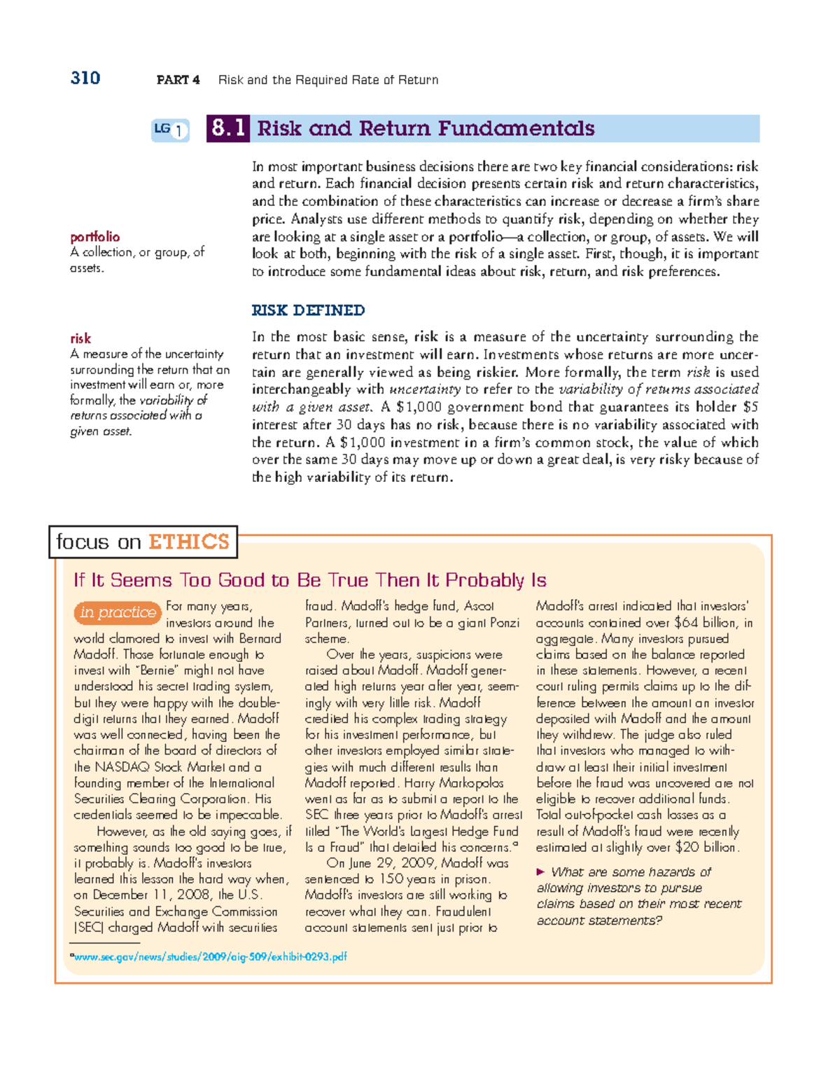Lesson-4-Gitman - GITMAN MAS 2 RISK AND RETURN - 310 PART 4 Risk and the Required Rate of Return ...