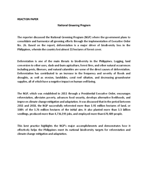 Reaction Paper - Ecological Solid Waste Management - REACTION PAPER ...