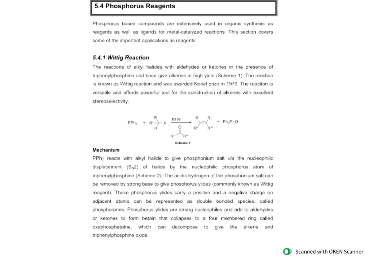 Chemistry 1 - Phosphorus Reagents, Michaelis - Arbuzov Reaction ...