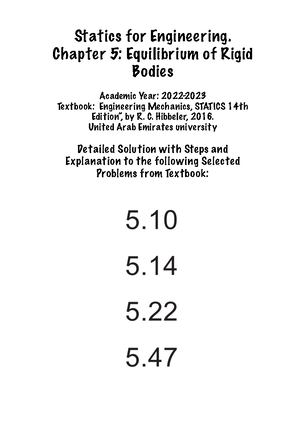 Statics For Engineering. Chapter 3; Equilibrium Of A Particle. Practice ...