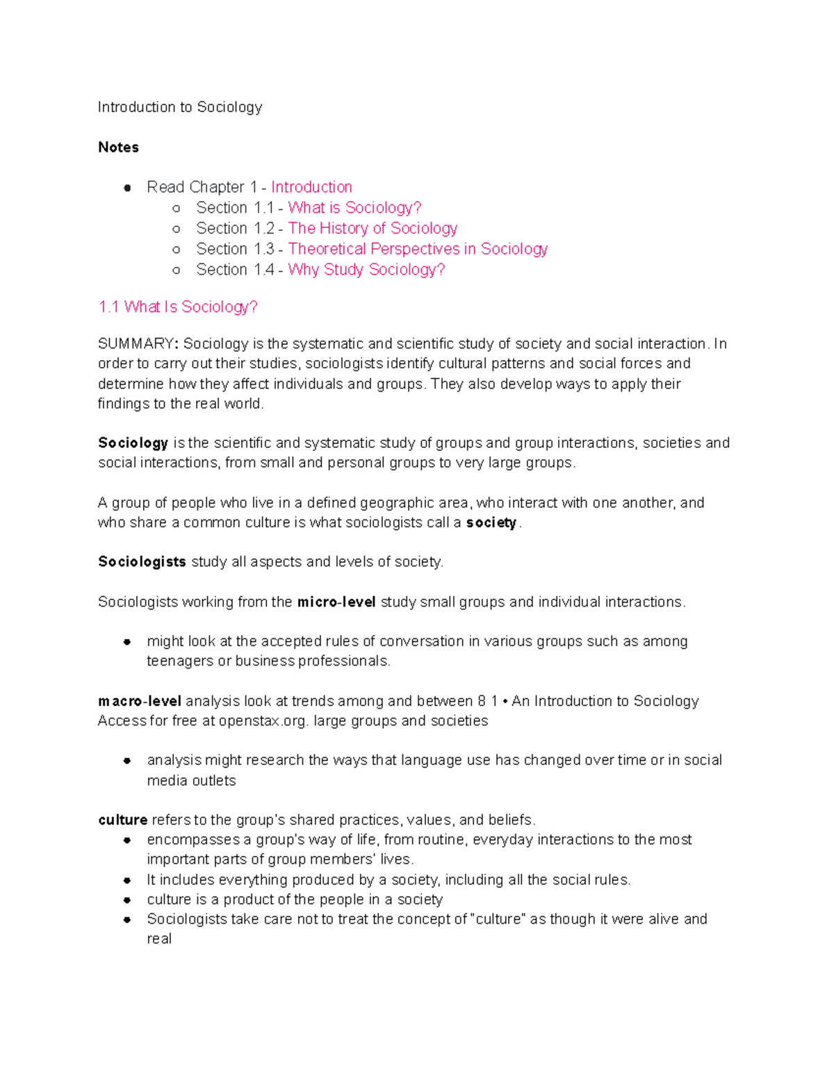 Socio reviewer - Introduction to Sociology Notes Read Chapter 1 ...