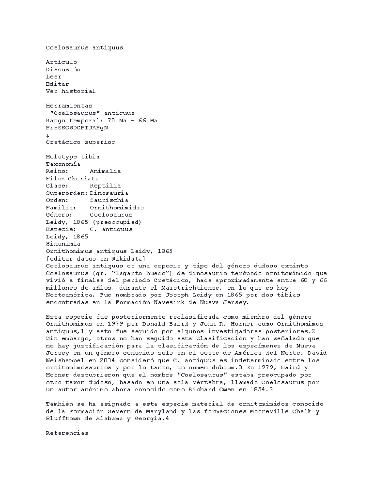 Coelosaurus-antiquus - Coelosaurus antiquus Artículo Discusión Leer ...