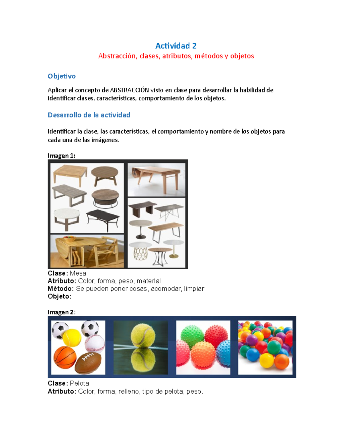 Actividad 2. Abstracción, clases y objetos - Actividad 2 Abstracción ...
