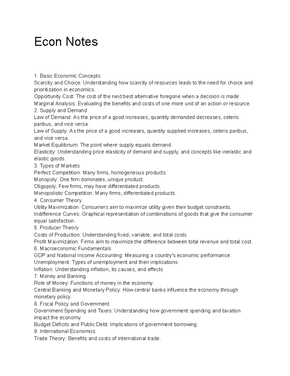 Untitled document - Summary Introduction to micro economics - Econ ...